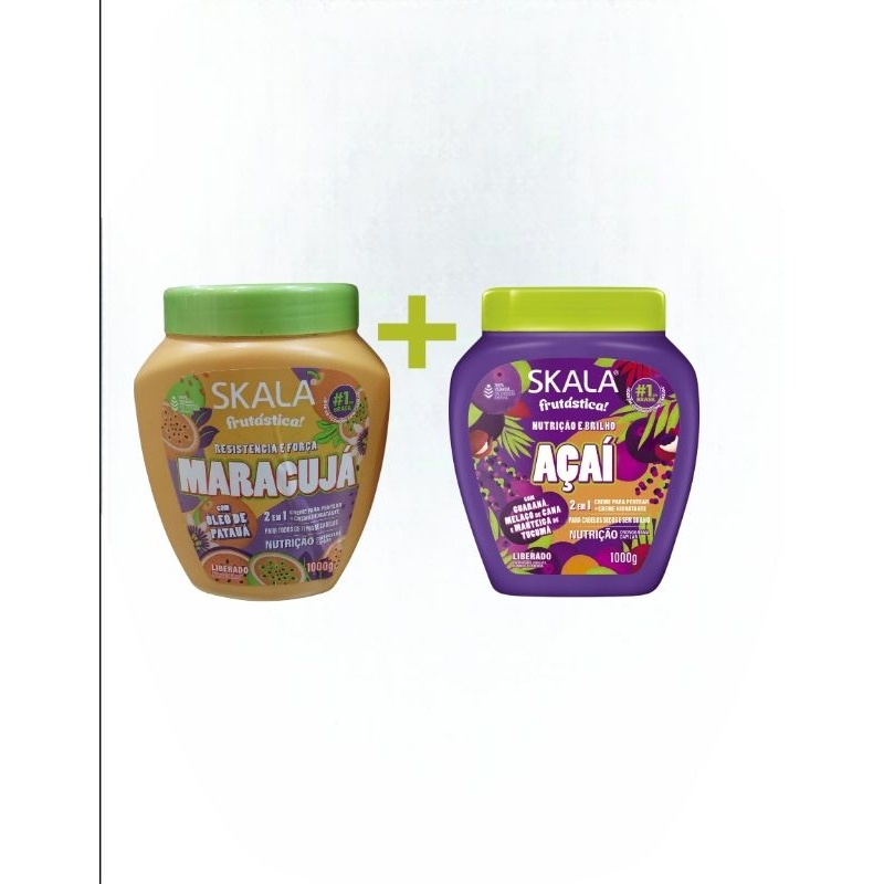 Kit Skala Frutástica Creme de tratamento: Açaí + Maracuja1000g | Shopee ...