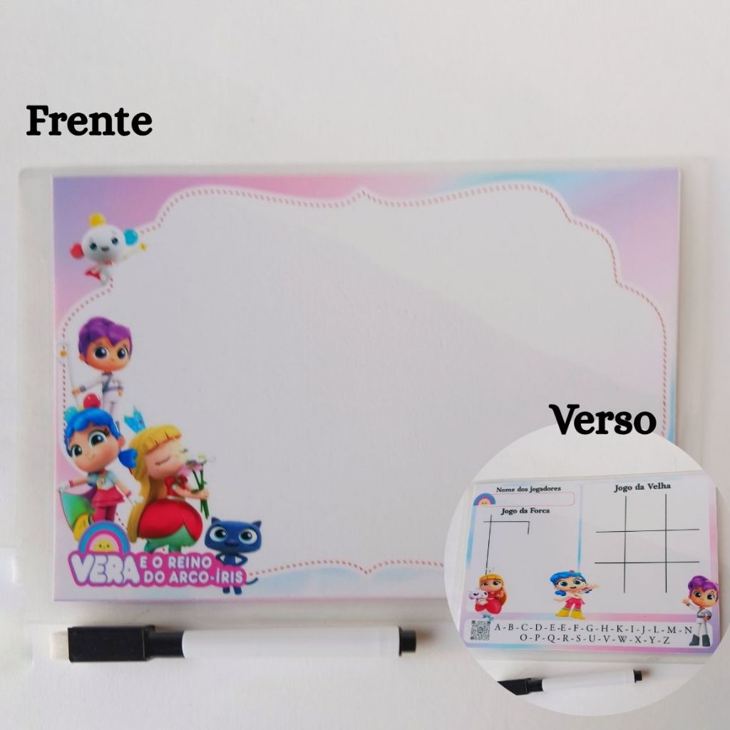 Lousa Mágica 3 em 1 Personalizada | Lousa + Jogo da Velha + Forca | Brinquedo Educativo TEMA ...