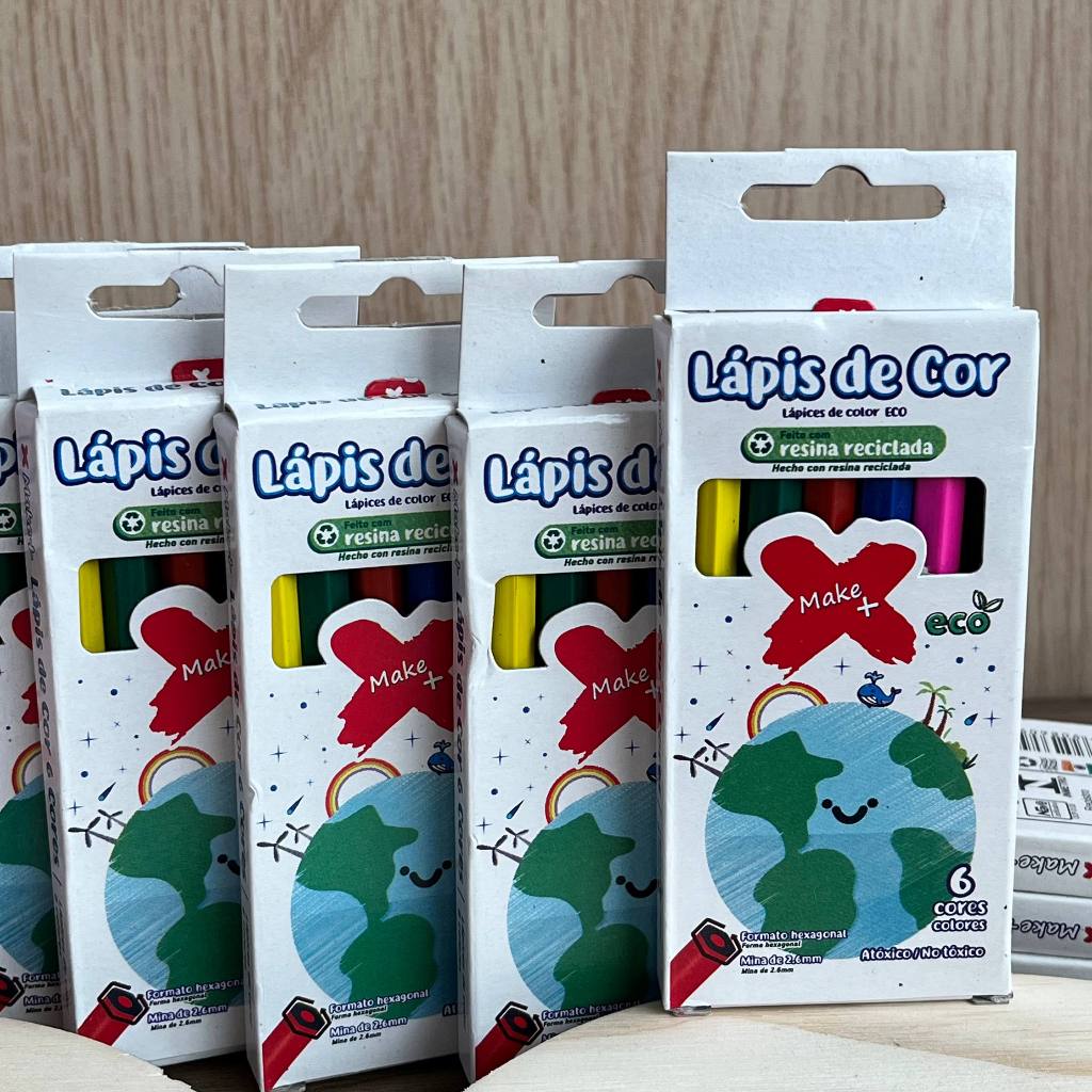 Lápis De Cor Curto ECO 10 Caixnhas 6 CORES Sort. Gatte Kids | Shopee Brasil