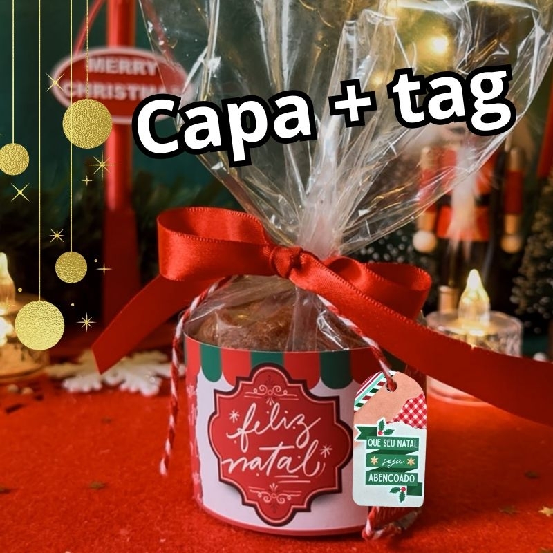 12 cintas + tag Feliz Natal, para mini panetone 80gr. | Shopee Brasil