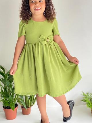 VESTIDO INFANTIL RODADO COM MANGA VERDE BRANCO VERMELHO PARA FESTAS ...