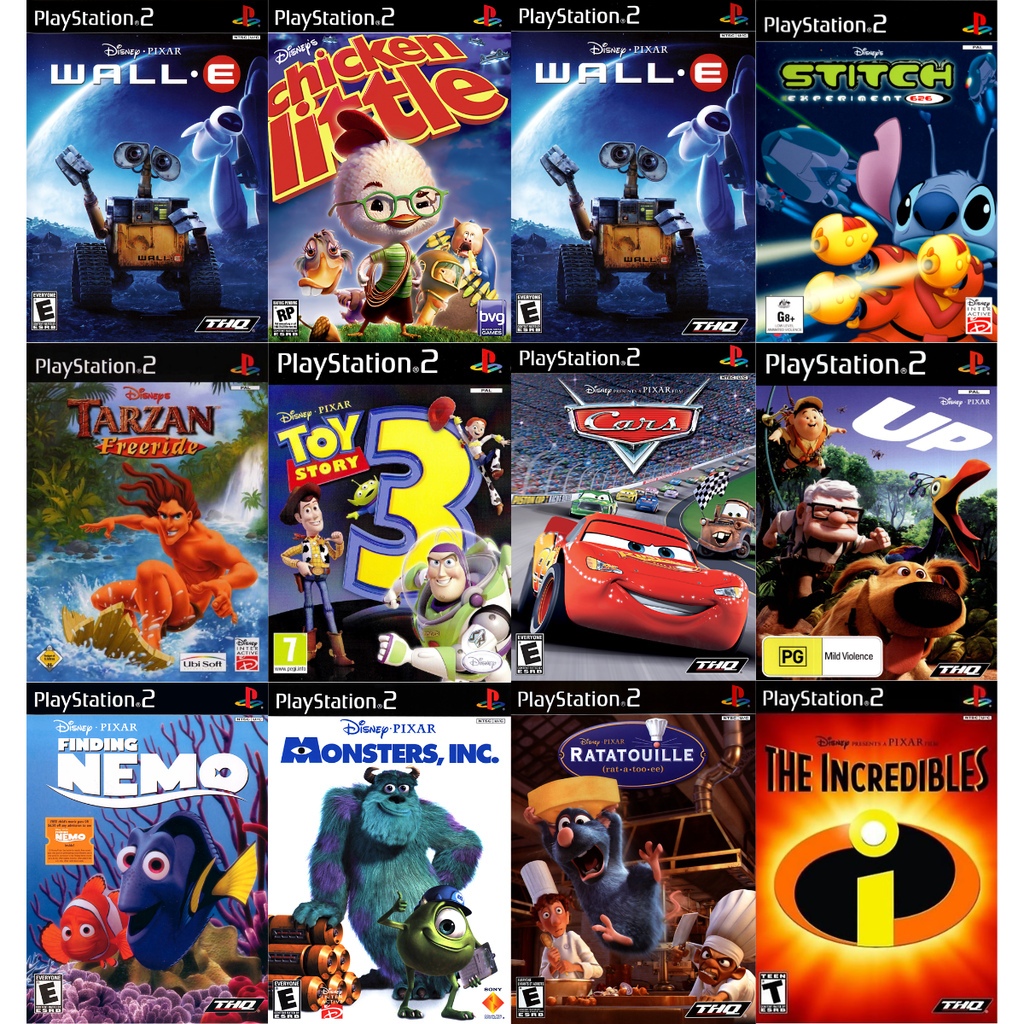 Kit 12 Jogos Disney Ps2 Patch Game Nemo Carros Incriveis Stitch Tarzan ...