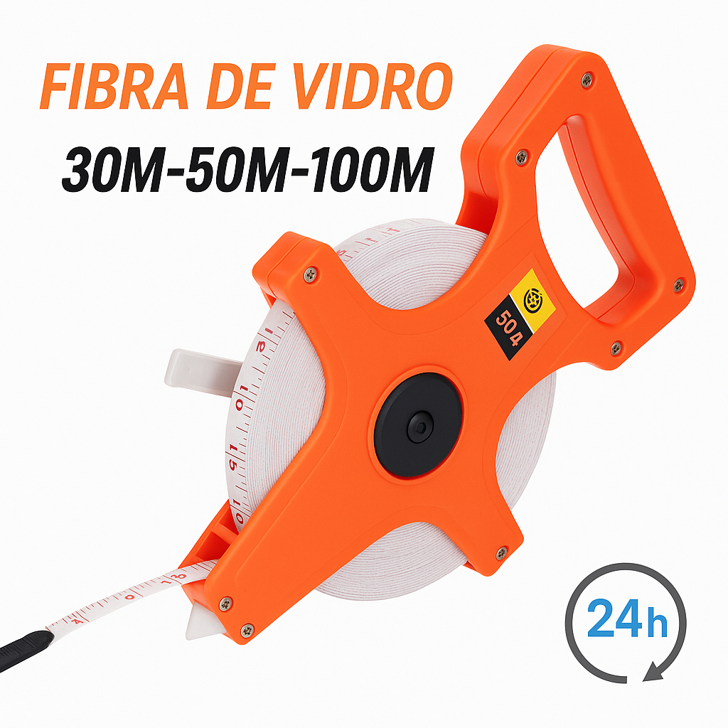 Trena De 50 Metros Fita De Fibra De Vidro Aberta 30m 50m 100m X 14mm ...