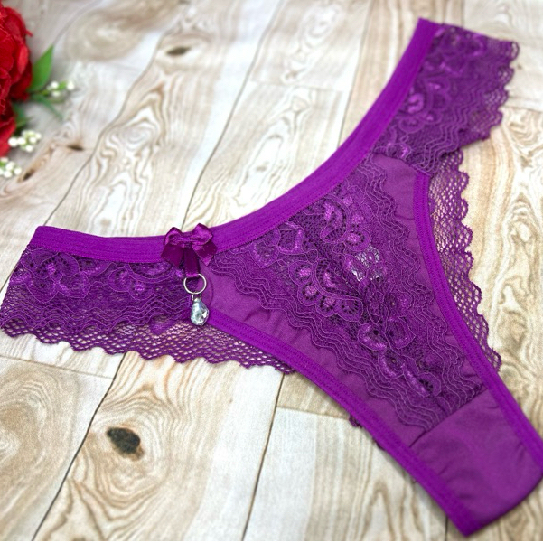 Kit calcinha tanga Fio Dental Com Pingente Renda Luxo Lingerie Sexy ...