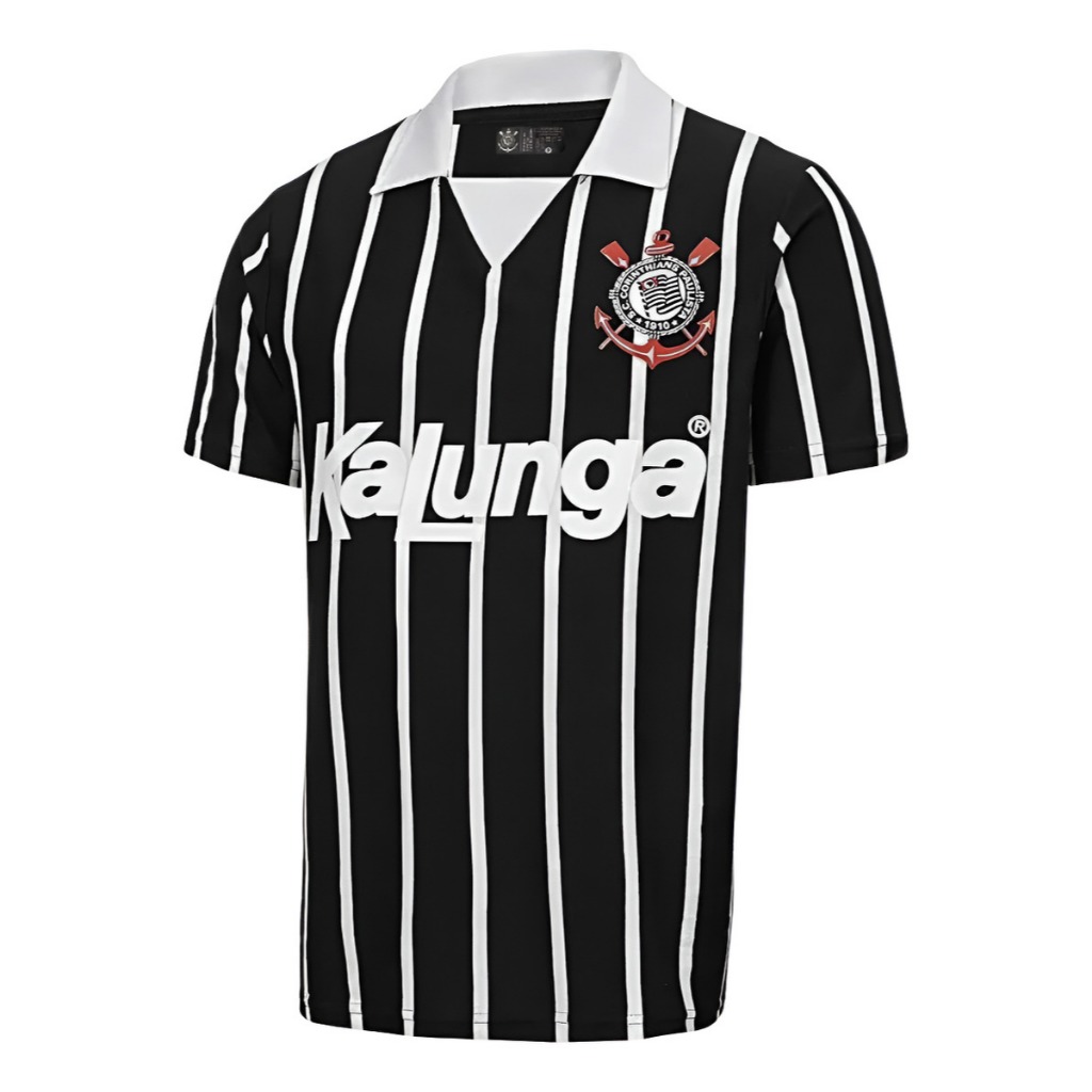 Camisa Polo Retrô Corinthians 1990 Kalunga Licenciada Masculina Oficial ...