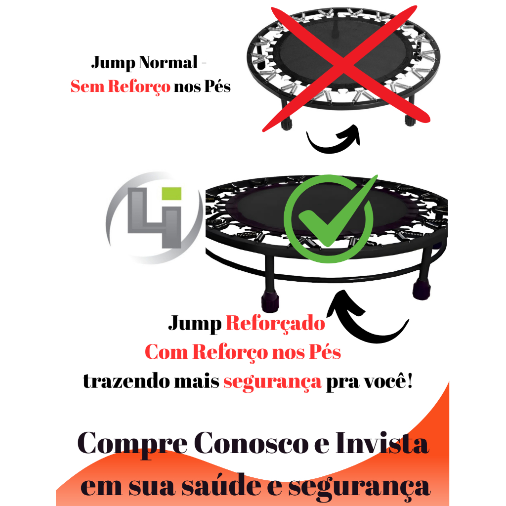 Mini trampolim - Mini Jump Profissional Com Aro De Reforço Suporta Até ...