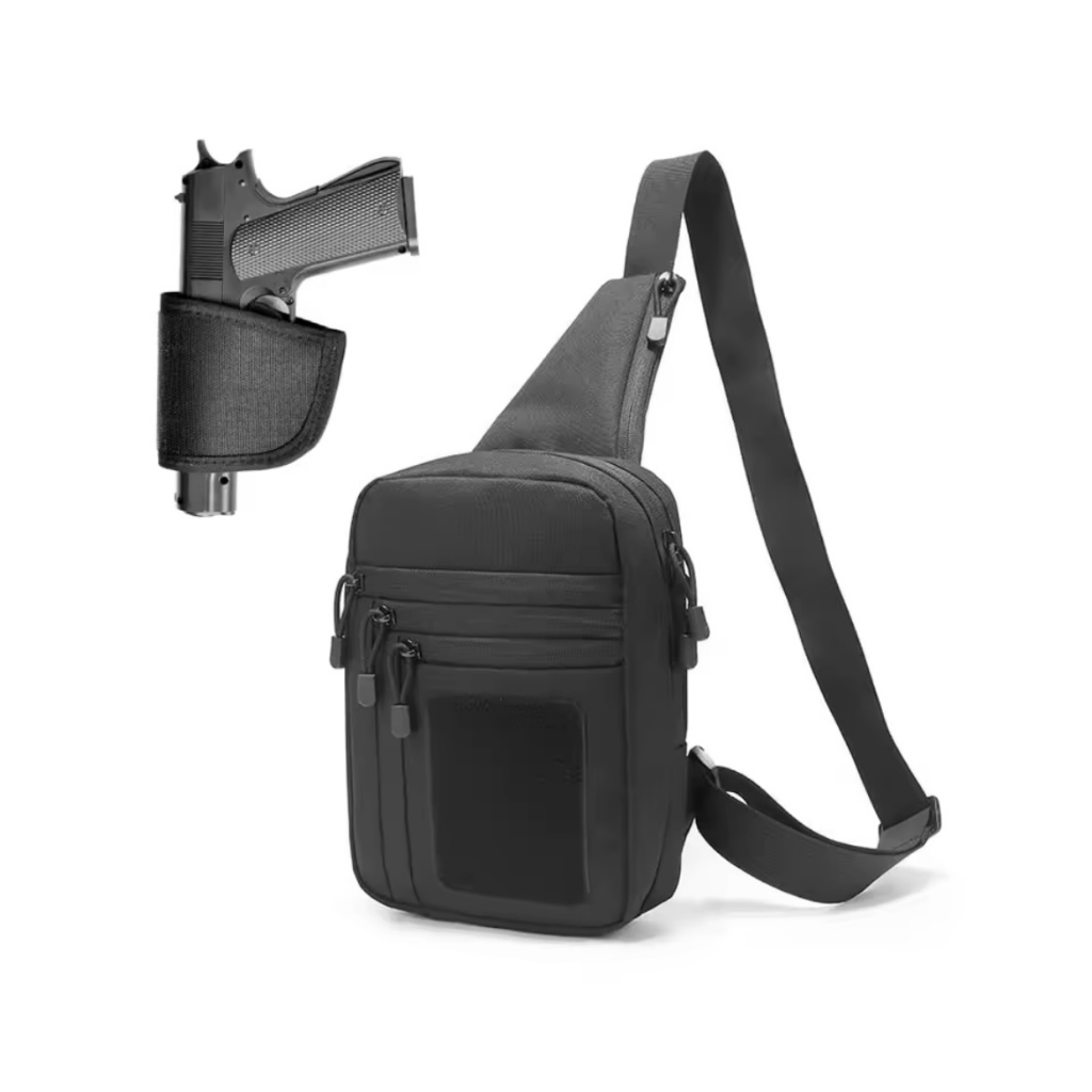 Bolsa de Peito Tática Com Coldre Interno Mochila de Ombro Crossbody ...