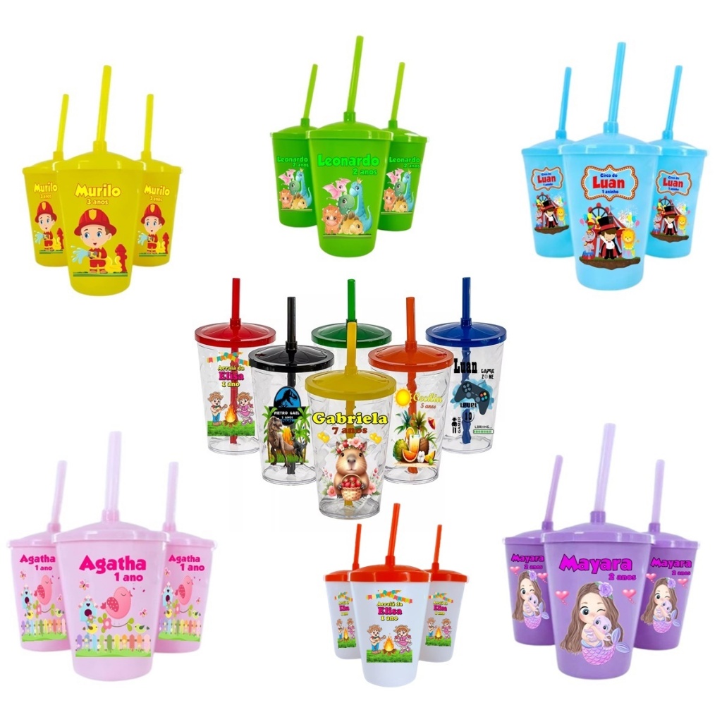 Kit C/ 30 Copos Twister Shake Caldereta Personalizado 400ml C/Tampa e ...