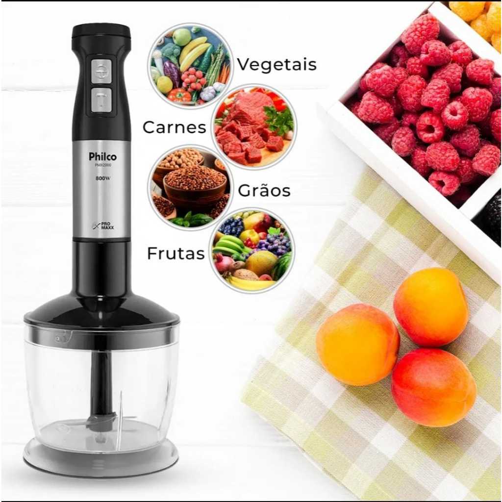 Mixer Philco inox 3 em 1 PMX2000 800w 127v processador e batedor ...