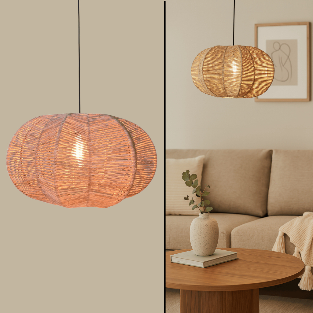 Pendente Luminária Palha De Milho Flor De Lotus 45x25 | Shopee Brasil