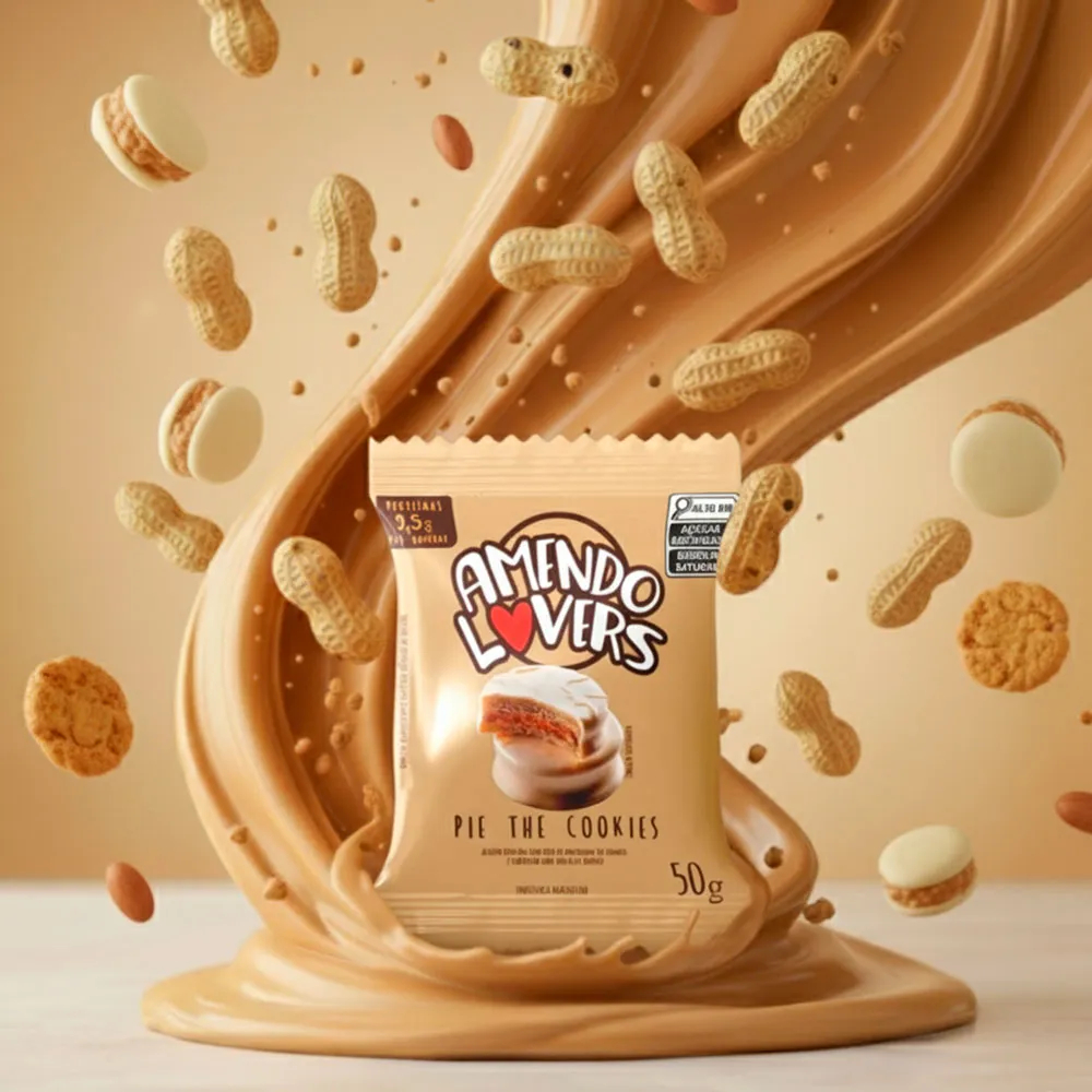 Alfajor Branco Recheio Amendoim Amendo Lovers Unidade 50g -The Cookies ...