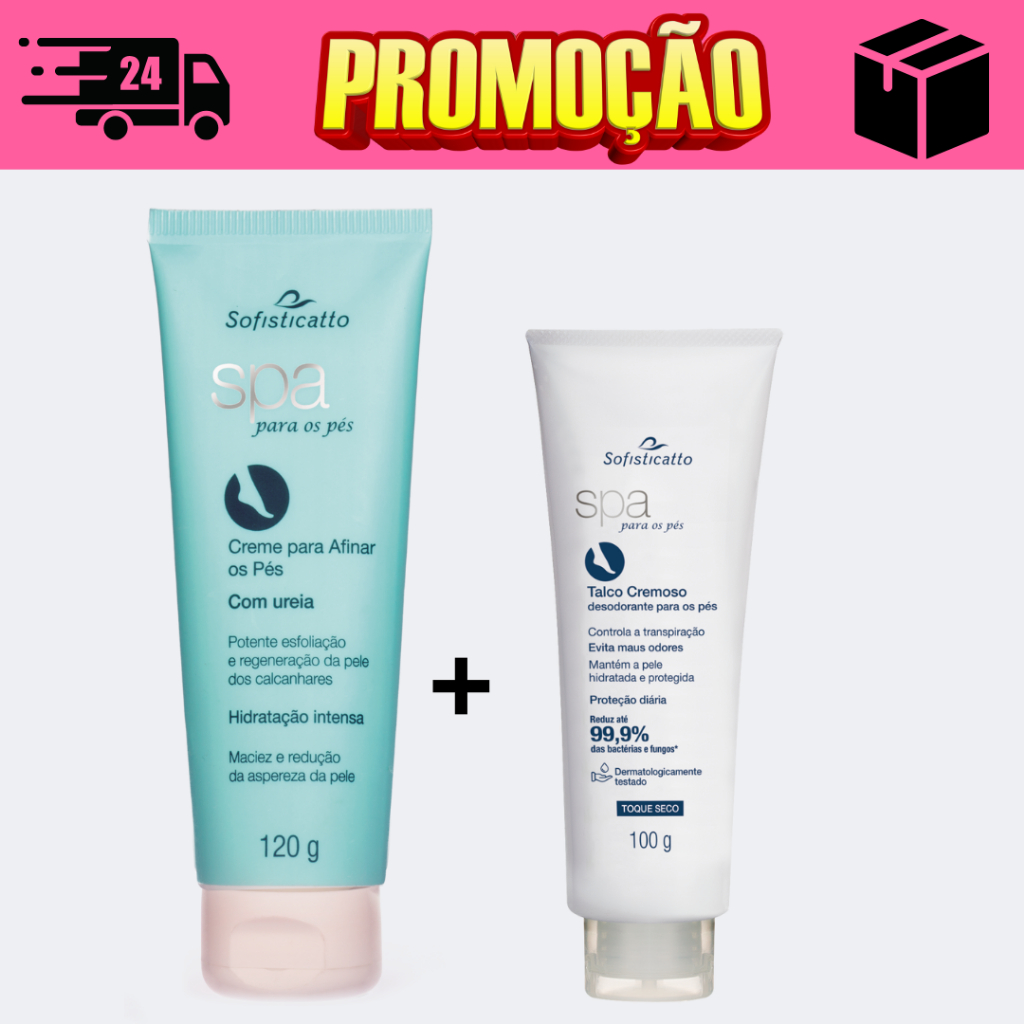 kit Creme Hidratante Spa dos pés acaba com Rachaduras + Talco Cremoso ...