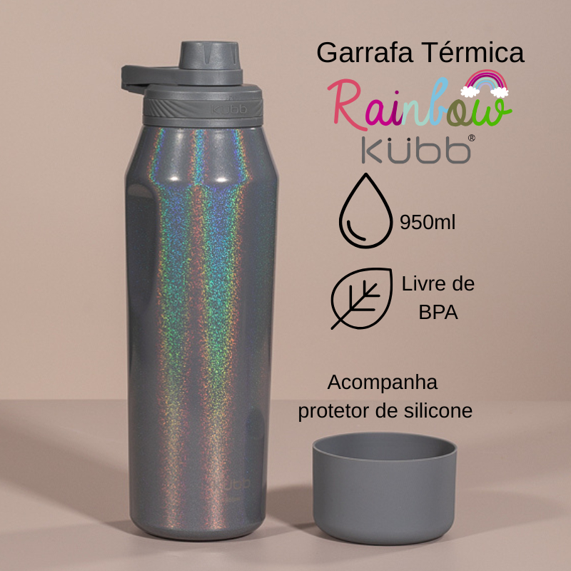Garrafa Térmica 950ml Inox 304 | Brilho Perolado Premium | Mantém ...