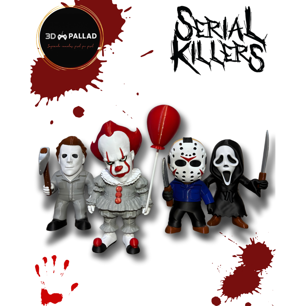 Kit Serial Killers - Action Figure Pennywise, Jason, Ghostface e ...