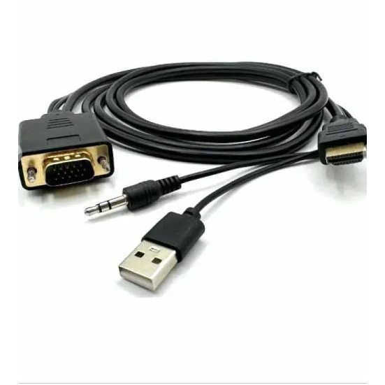Cabo Conversor Vga Macho Para Hdmi Macho 1.50 Metros Banhado GRASEP ...