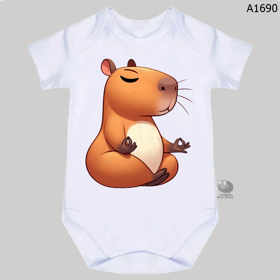 body roupa de bebê capivara meditando a1690 | Shopee Brasil