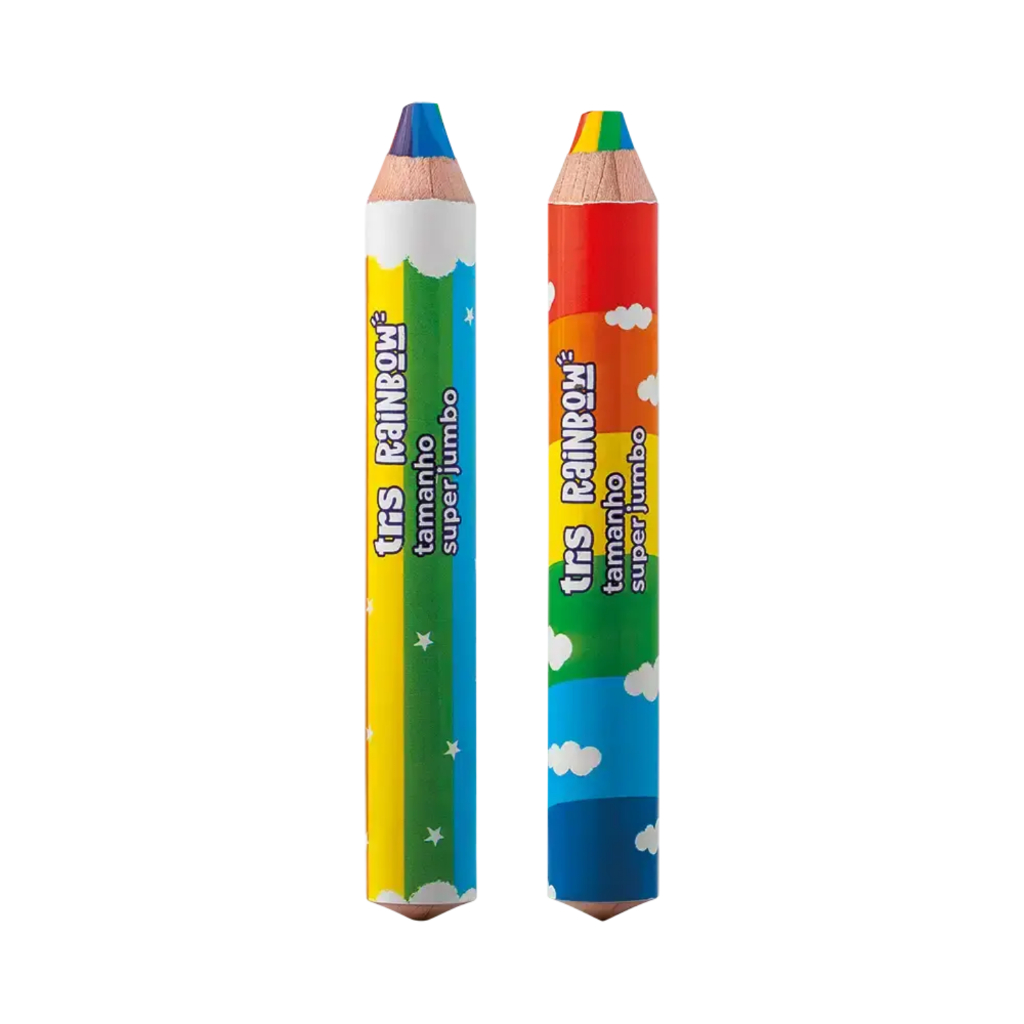 Lápis de Cor Jumbo – Cores Vibrantes – Mina Grossa 10mm – Corpo Redondo ...