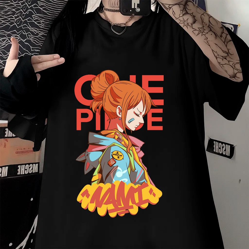 Camiseta Oversized Anime Estampada One Piece Nami Pirata Unissex ...