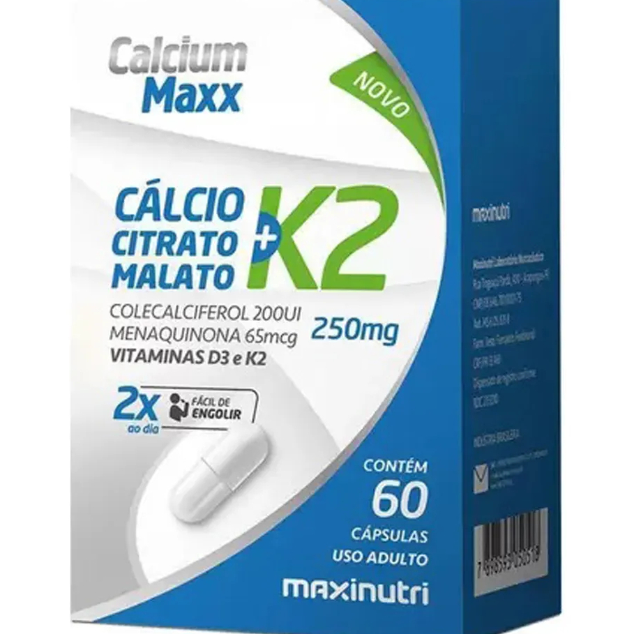 CALCIUM MAXX VITAMINA K2 + D3 - 60 CÁPSULAS - MAXINUTRI | Shopee Brasil