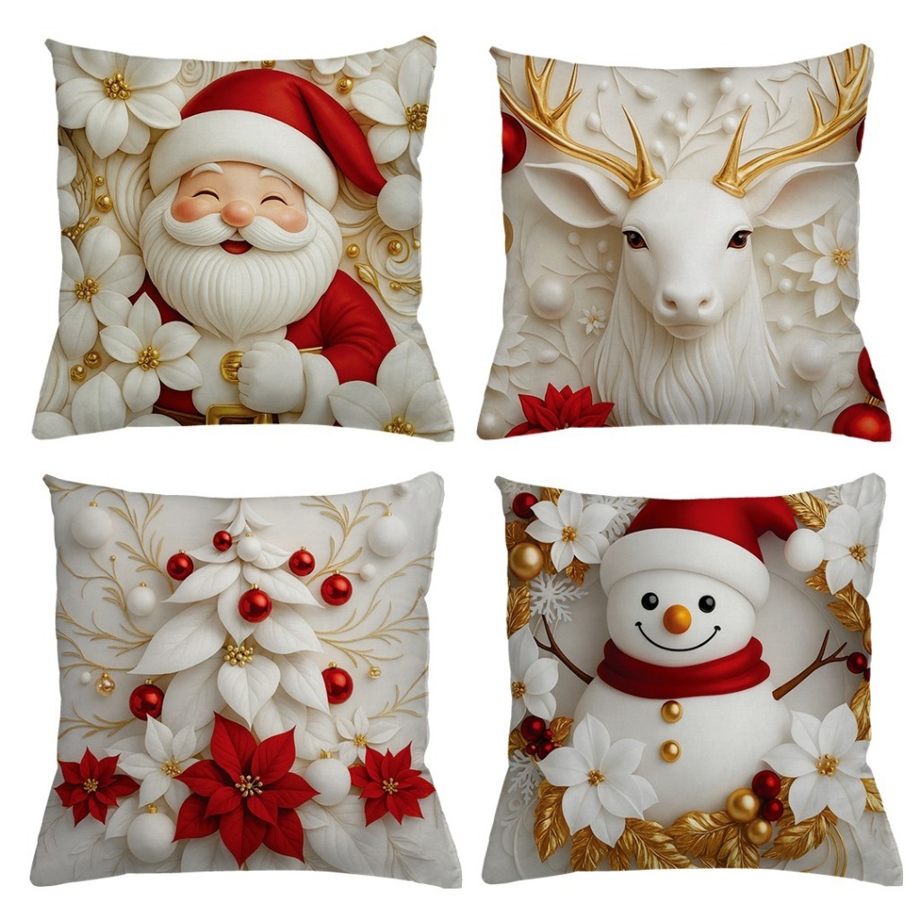 Kit de 04 capas de almofadas de natal sublimadas 40X40cm- coleção 2025 ...