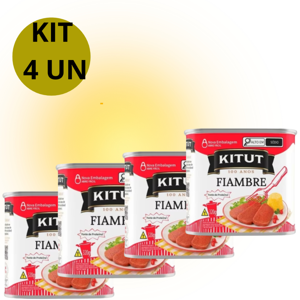 KIT 4 Kitut Fiambre Bovino Enlatado 320g Quitute | Shopee Brasil
