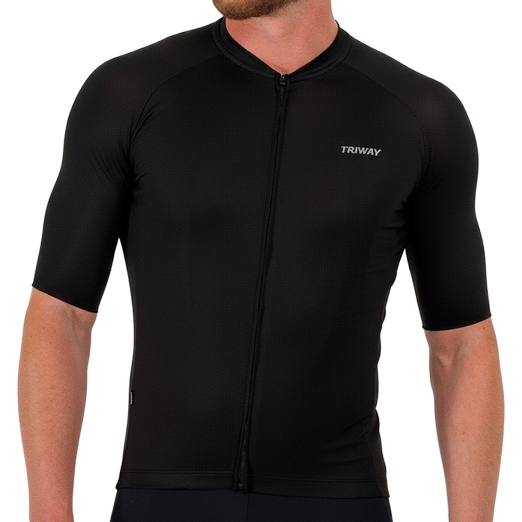 Camisa Ciclismo Masculina Preta Poliamida Triway Sports Endurance Pure ...