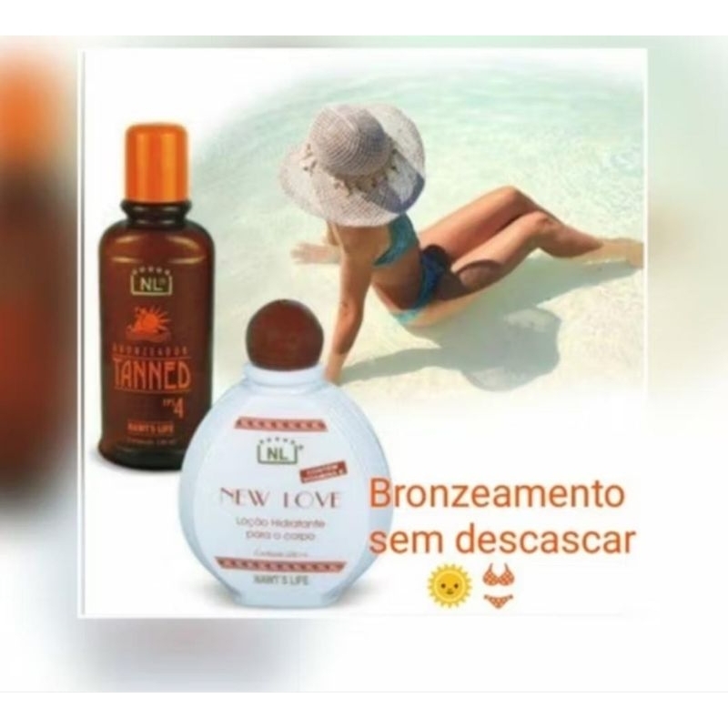 KIT 1 BRONZEADOR E 1 NEW LOVE | Shopee Brasil