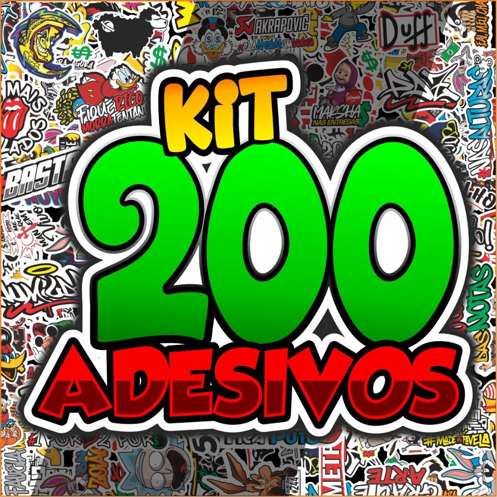 Kit 200 Adesivos para Capacete Moto Bike e Carro - Figurinhas Grau 244 ...