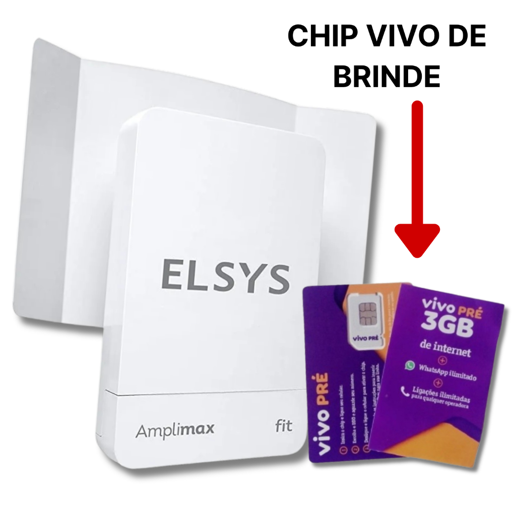 Roteador Modem 4G Amplimax Fit Elsys com Chip Vivo de Brinde Internet ...