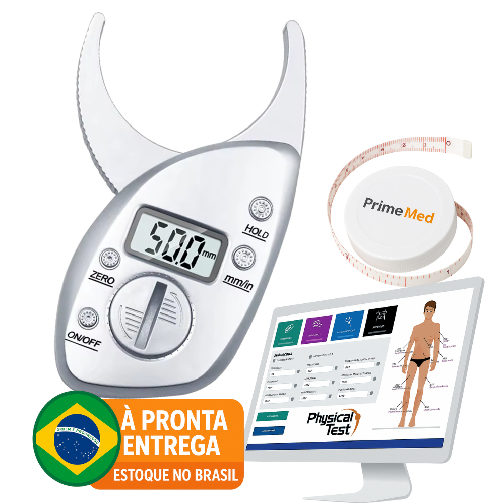 Adipômetro Digital Garantia + Nota Fiscal - Completo com Trena Corporal ...