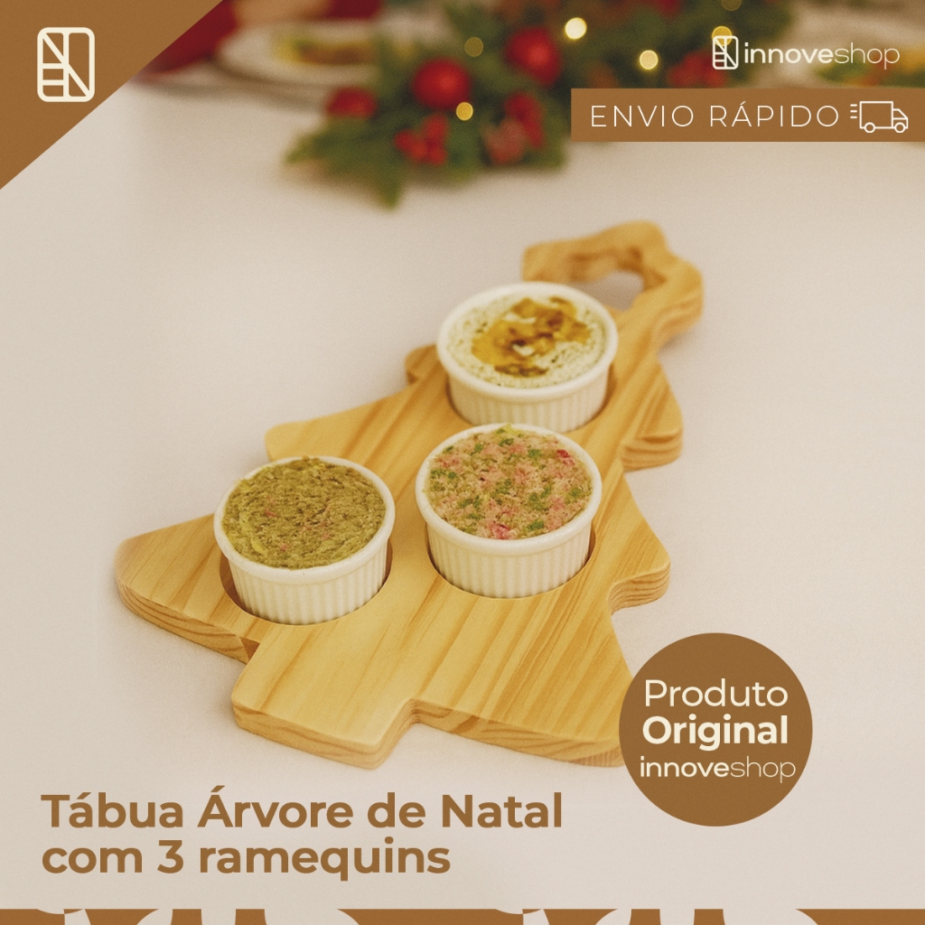 Tábua Árvore de Natal Pinheiro com 3 Ramequim Potes Porcelana para ...