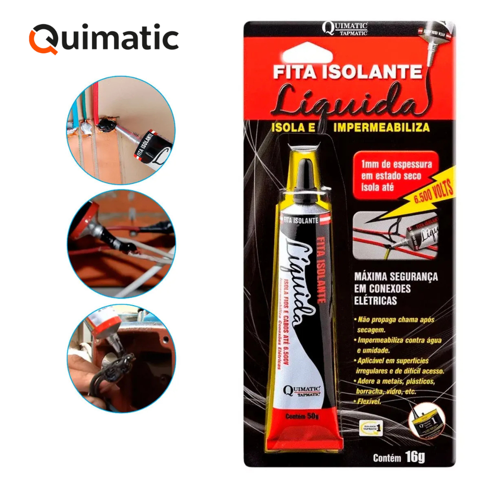 FITA ISOLANTE LIQUIDA ISOLA IMPERMEABILIZA 6500V 16G QUIMATIC | Shopee ...