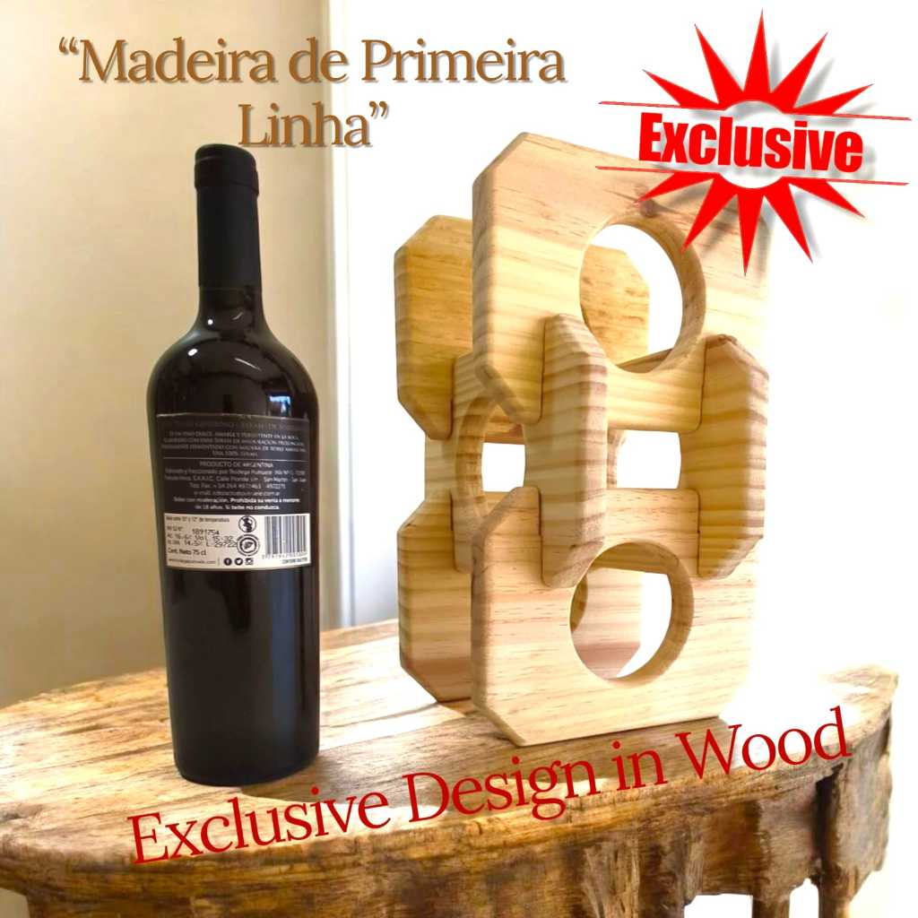 Adega de Vinhos em Madeira Pinus Torre Decorativo Suporte de Vinho ...