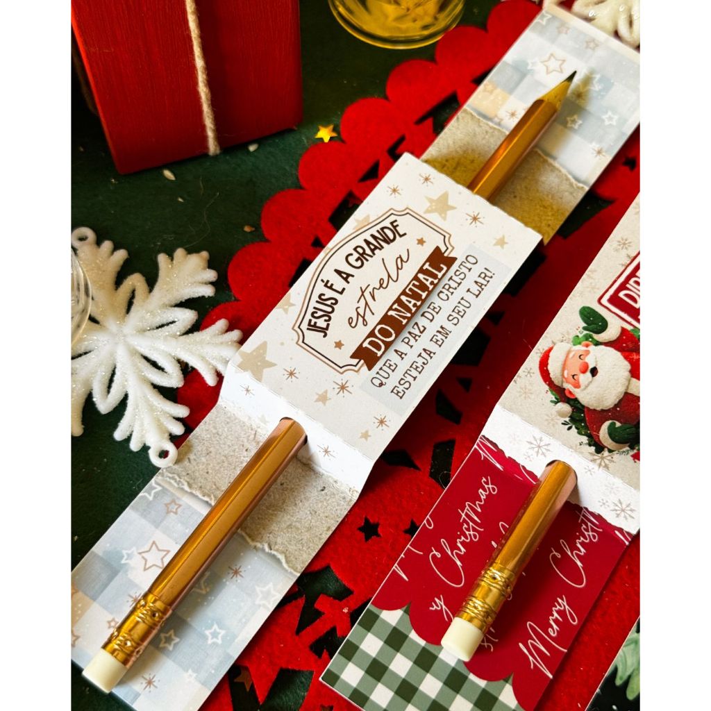Card para Lápis Personalizada Natal / Natal Cristão / Card Para Caneta ...