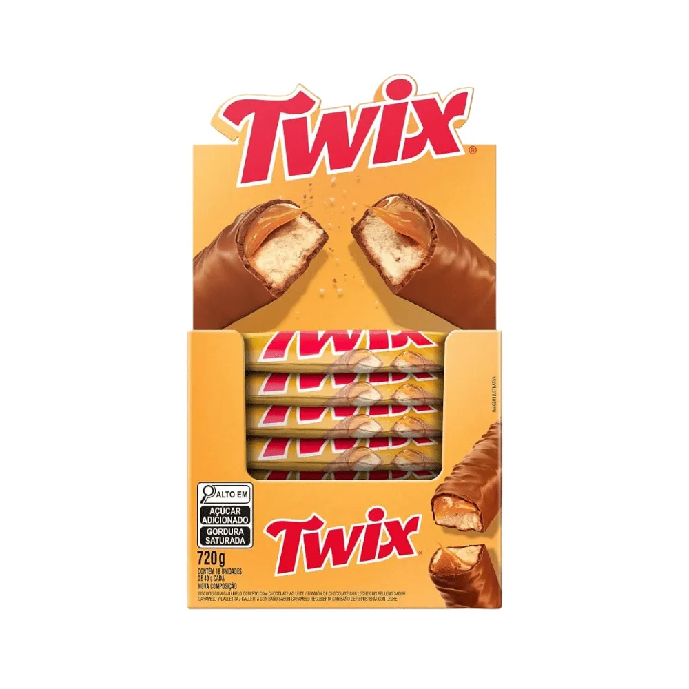 1 Display de Chocolate Twix - Original - 18 unidades x 40g | Shopee Brasil