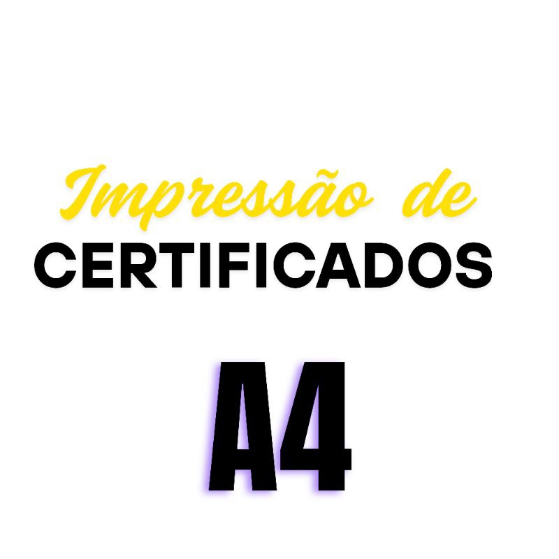 Certificado impressão colorida papel offset A4 | Shopee Brasil