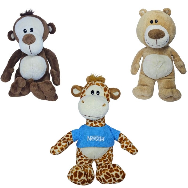 Pelúcias filhotes - Macaco Urso Girafa | Nestlé | Shopee Brasil