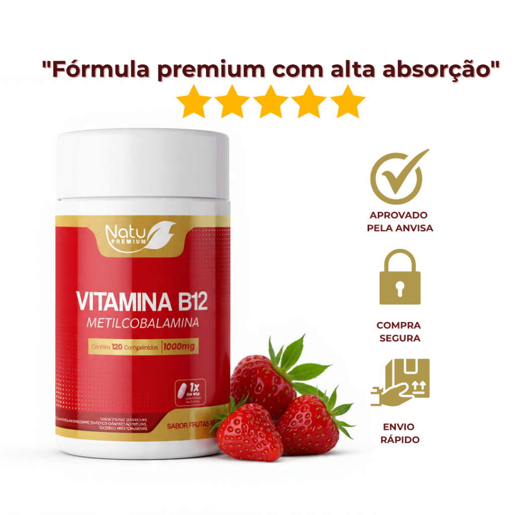 Suplemento B12 Metilcobalamina 1000mcg – Alta biodisponibilidade e ...