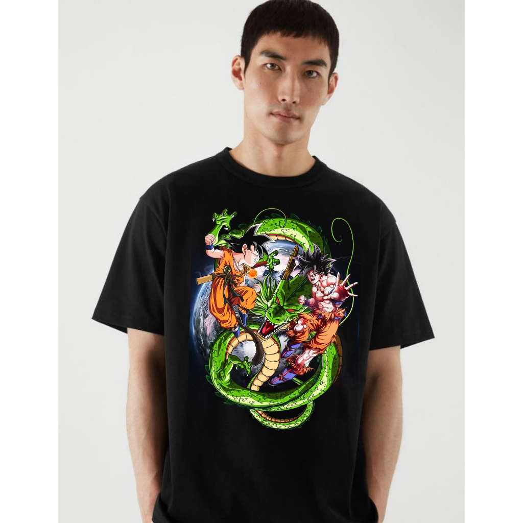 Camiseta Oversized Goku Dragão Shenlong 100% Algodão Premium Estilo ...