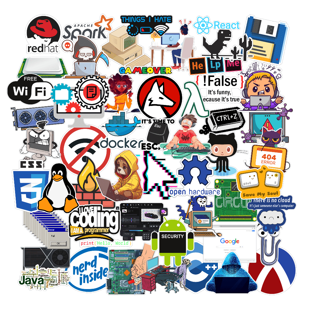 Kit De Adesivos Notebook Programador Geek Nerd Ti Computador Dev ...