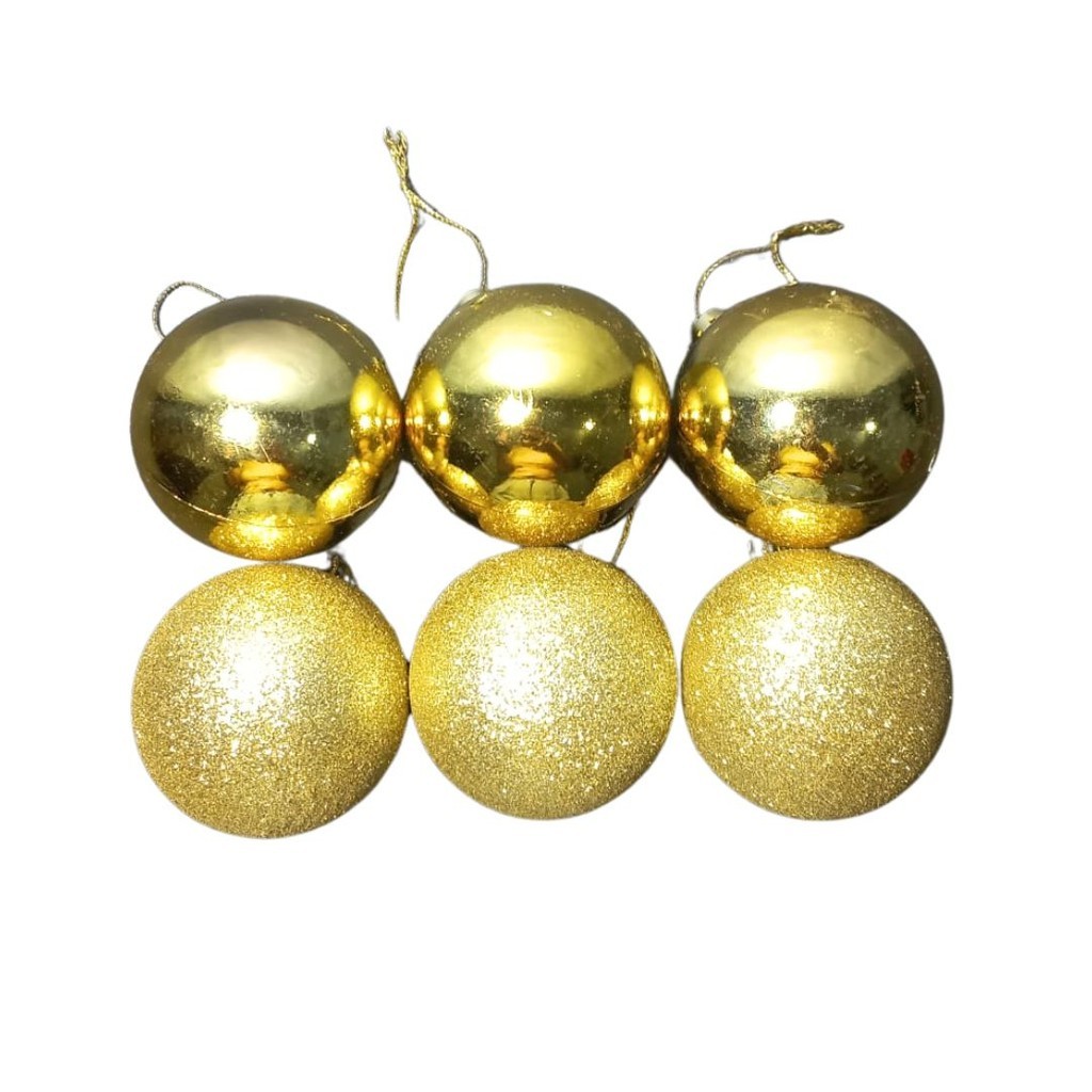 Kit 12/18/24 Bolas de Natal 6cm - Cores Sortidas (Dourado, Prata e ...
