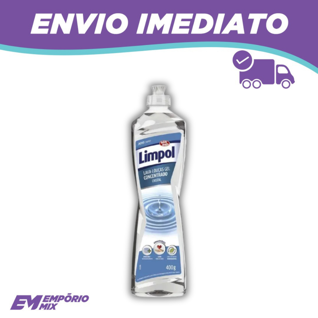 DETERGENTE LIMPOL GEL 400G VÁRIAS FRAGRÂNCIAS ENVIO IMEDIATO - CRISTAL ...