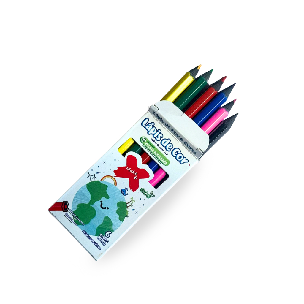 15 unidades de Lápis de Cor Ecológico 6 cores - Curto (Mini Lápis ...