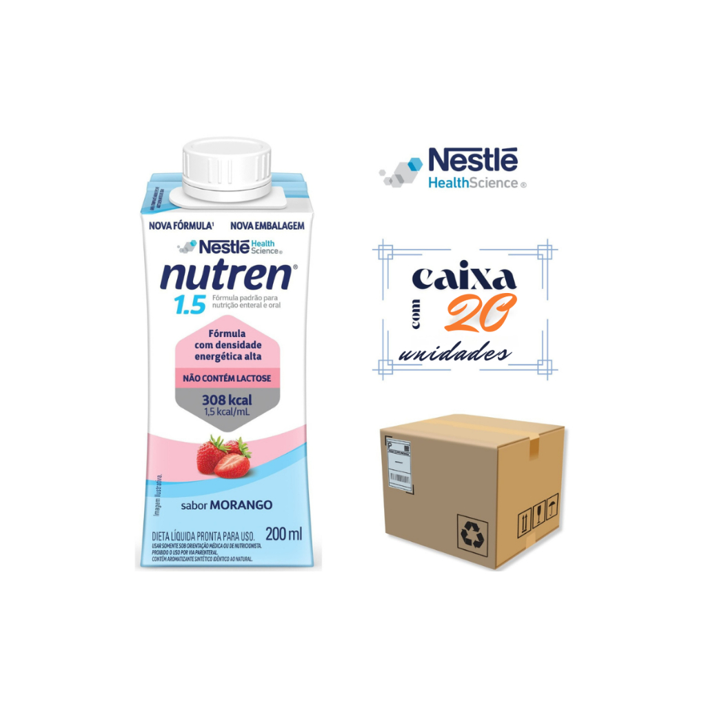 Nutren 1.5 Nestlé - Caixa Com 20 Unidades - (sabor Morango) | Shopee Brasil