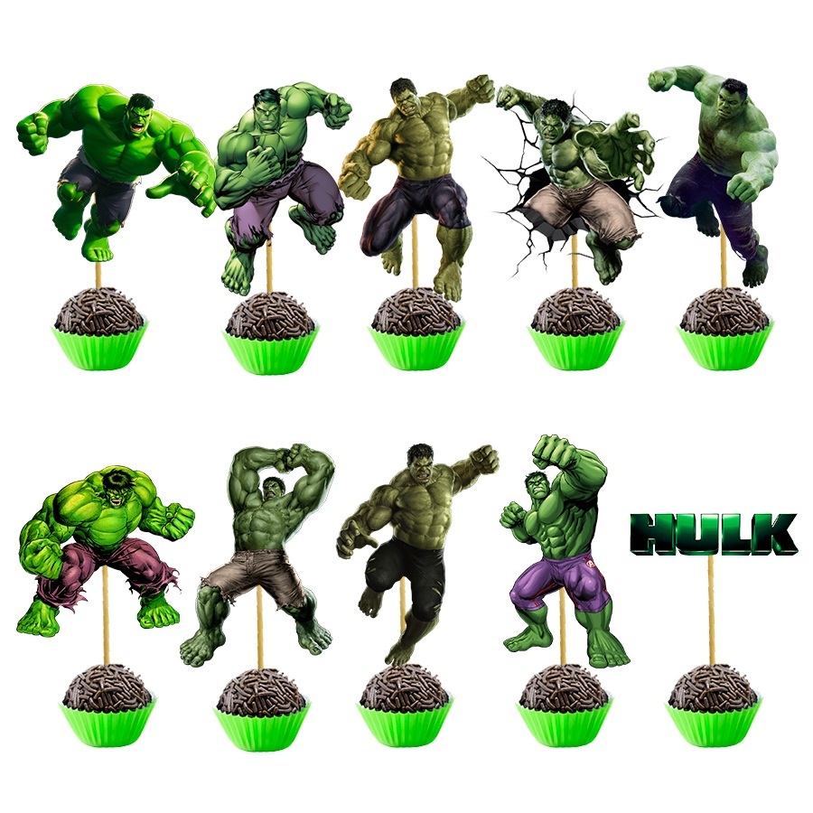 10 Topper para Docinhos Hulk | Shopee Brasil