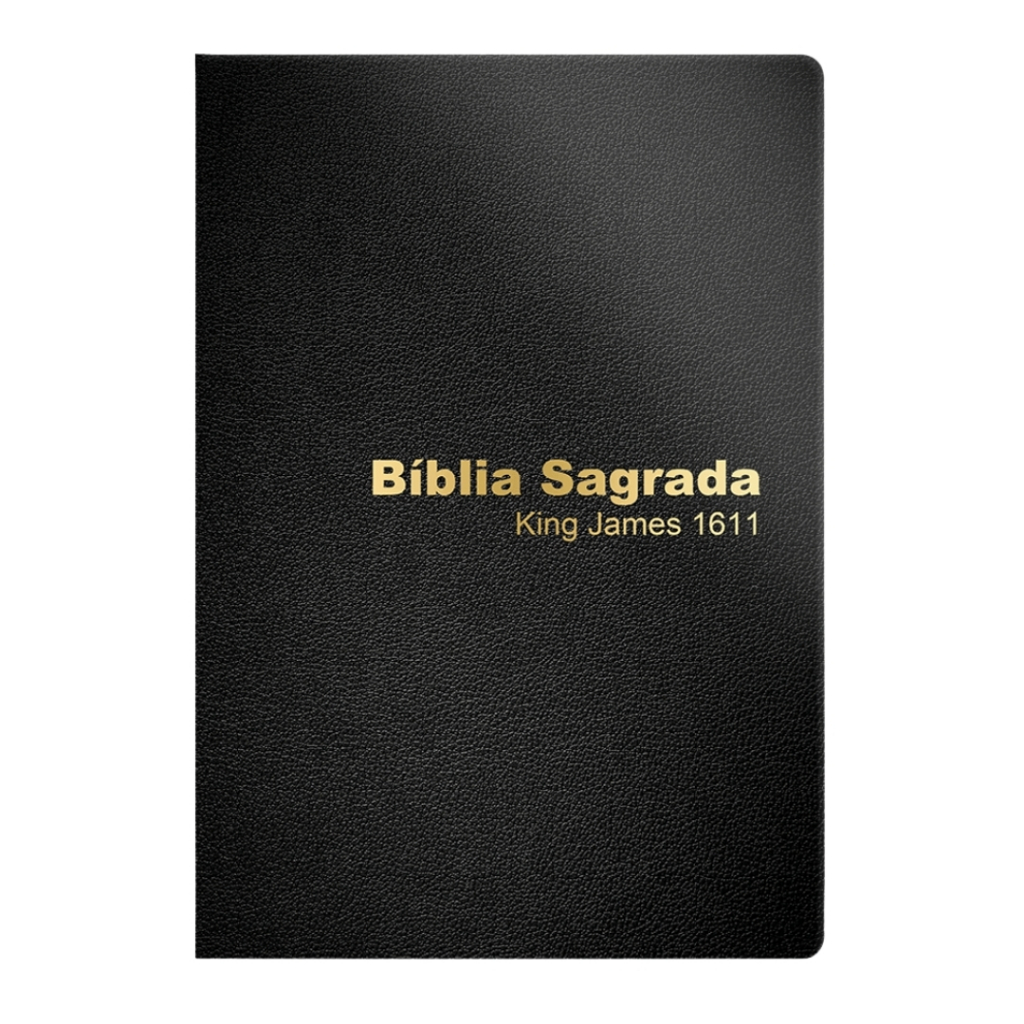 Bíblia Sagrada King James 1611 Bkj Capa Preta Luxo Borda Dourada ...