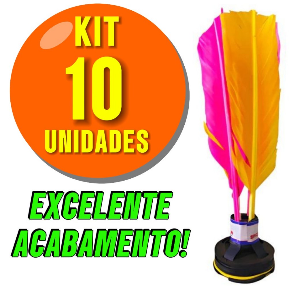 Kit Peteca Oficial Profissional Indígena Pena Colorida Sakisteca Peteca ...