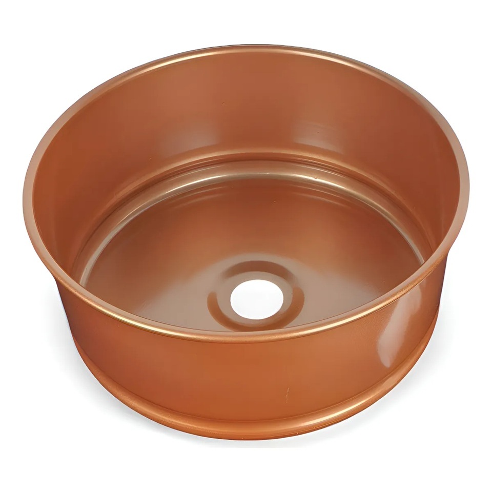 Cuba Rose Gold 32 x 14 cm Banheiro Lavabo Pia Redonda Alumínio | Shopee ...