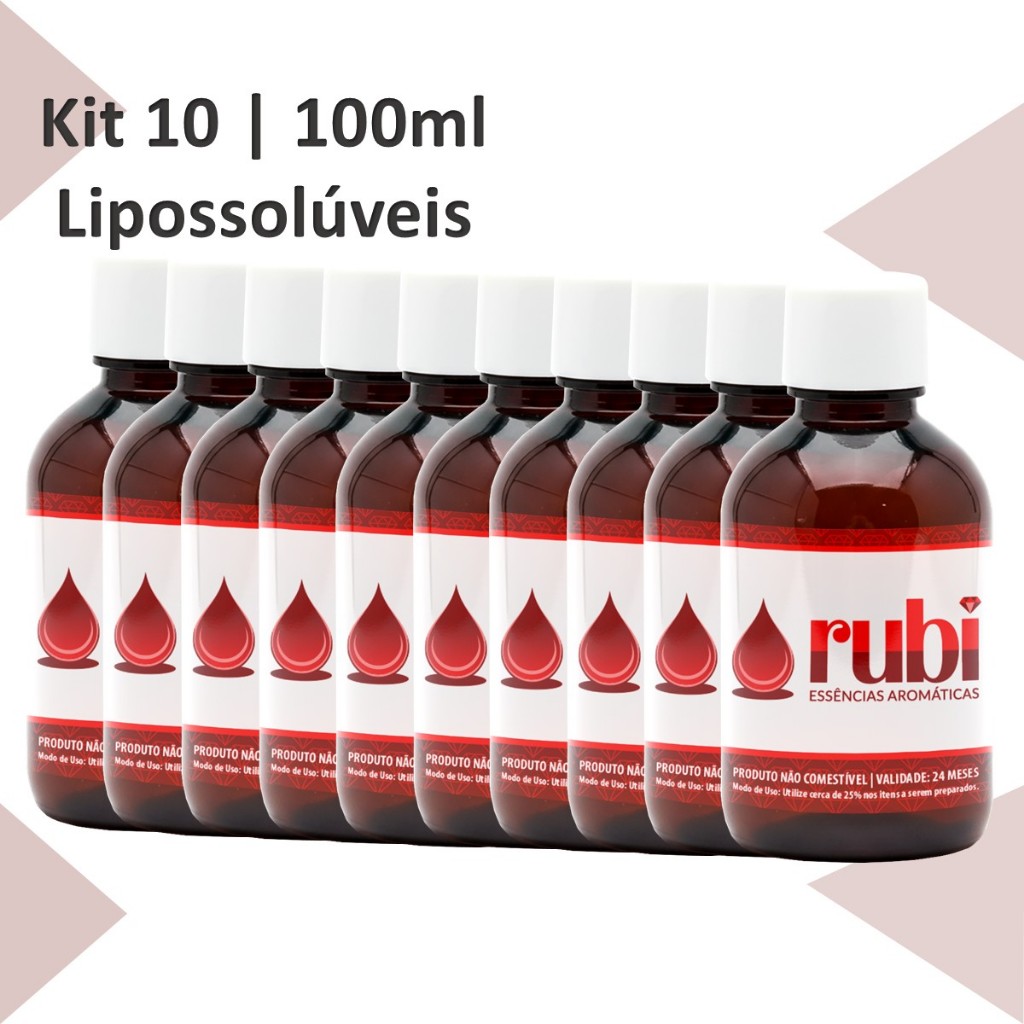 KIT 10 Essências Lipossolúveis 100ml - Concentrada para Velas ...