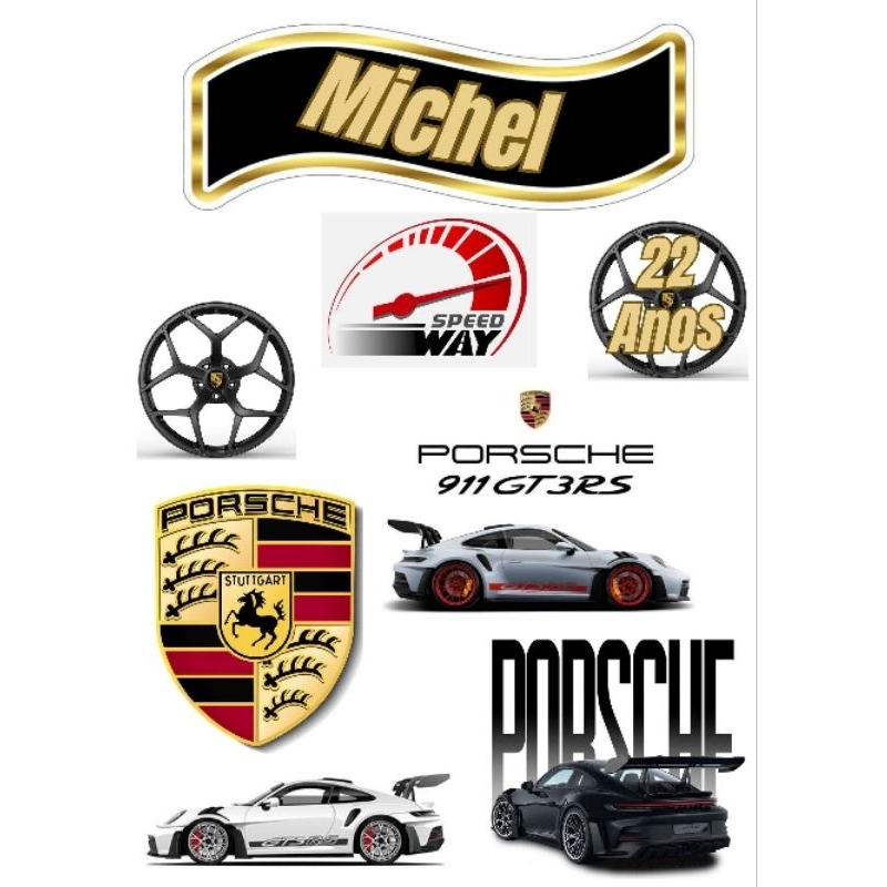 TOPPER ( Topo de bolo PORSCHE Personalizado para festa) | Shopee Brasil